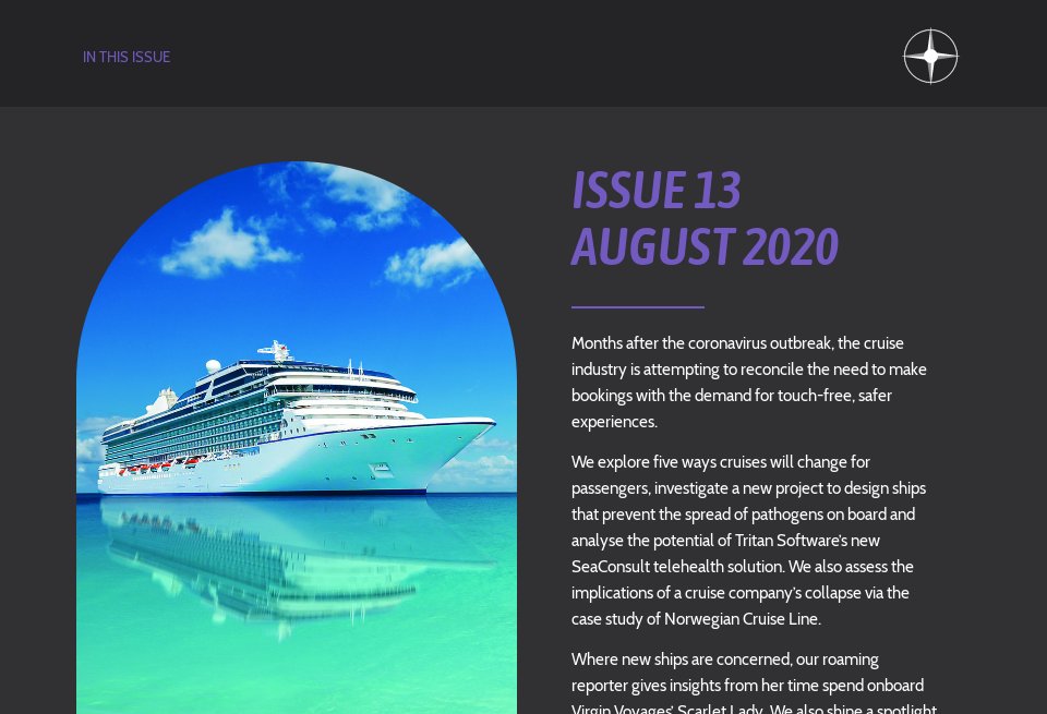 In this issue - Future Cruise | Issue 13 | August 2020