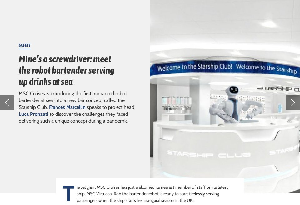 Mine’s a screwdriver: meet the robot bartender serving up drinks at sea ...